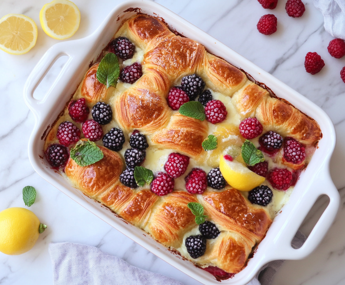 Berry Lemon Croissant Casserole Recipe